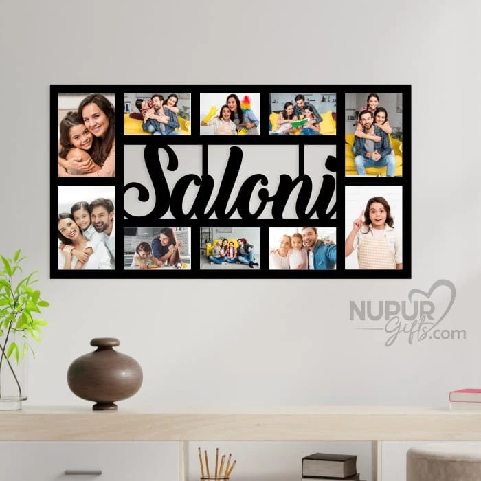 Picture Collage Frame with Name & Text | Custom Photo Frame - Nupur Gifts